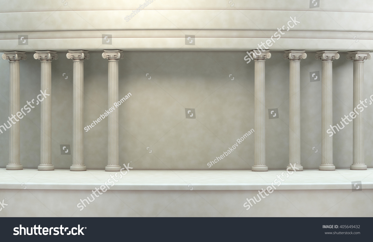 Classic Pillars Background 3d Rendering Stock Illustration 405649432