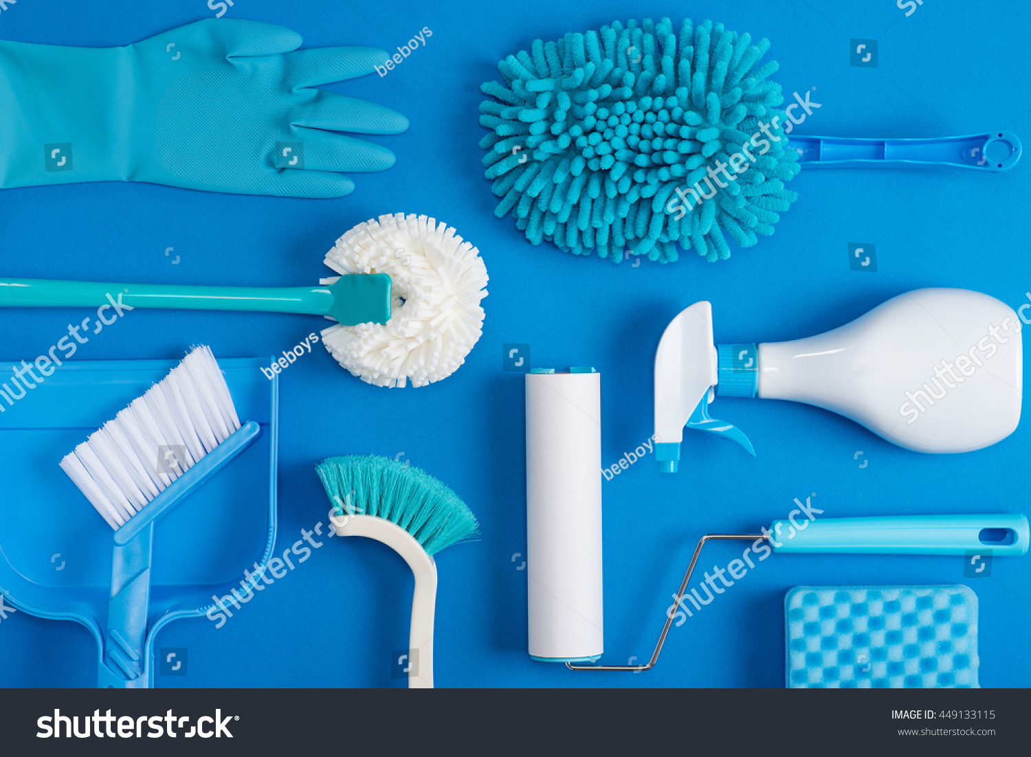 Cleaning Tools Layout Stock Photo (Edit Now) 449133115
