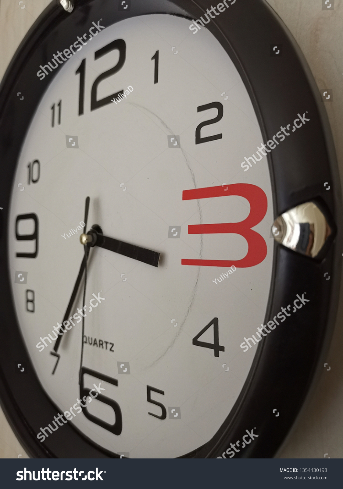 Clock Side View Stock Photo (Edit Now) 1354430198
