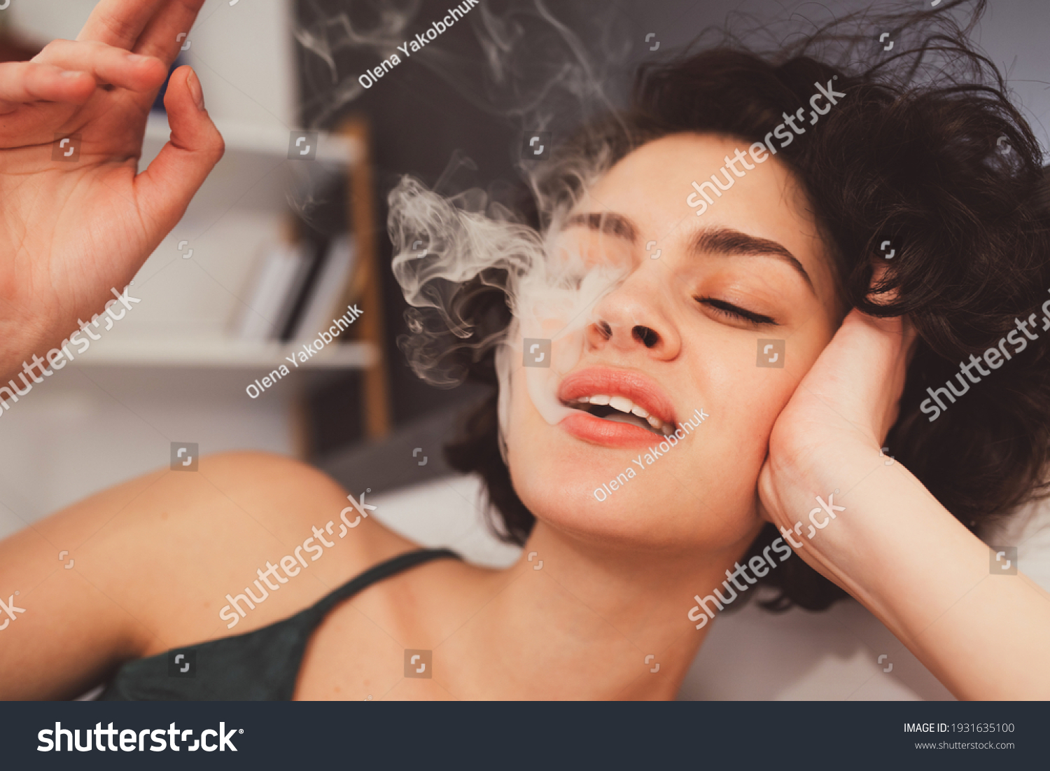 Closeup Woman Smoking Weed Blowing PuffsẢnh Có Sẵn1931635100 Shutterstock
