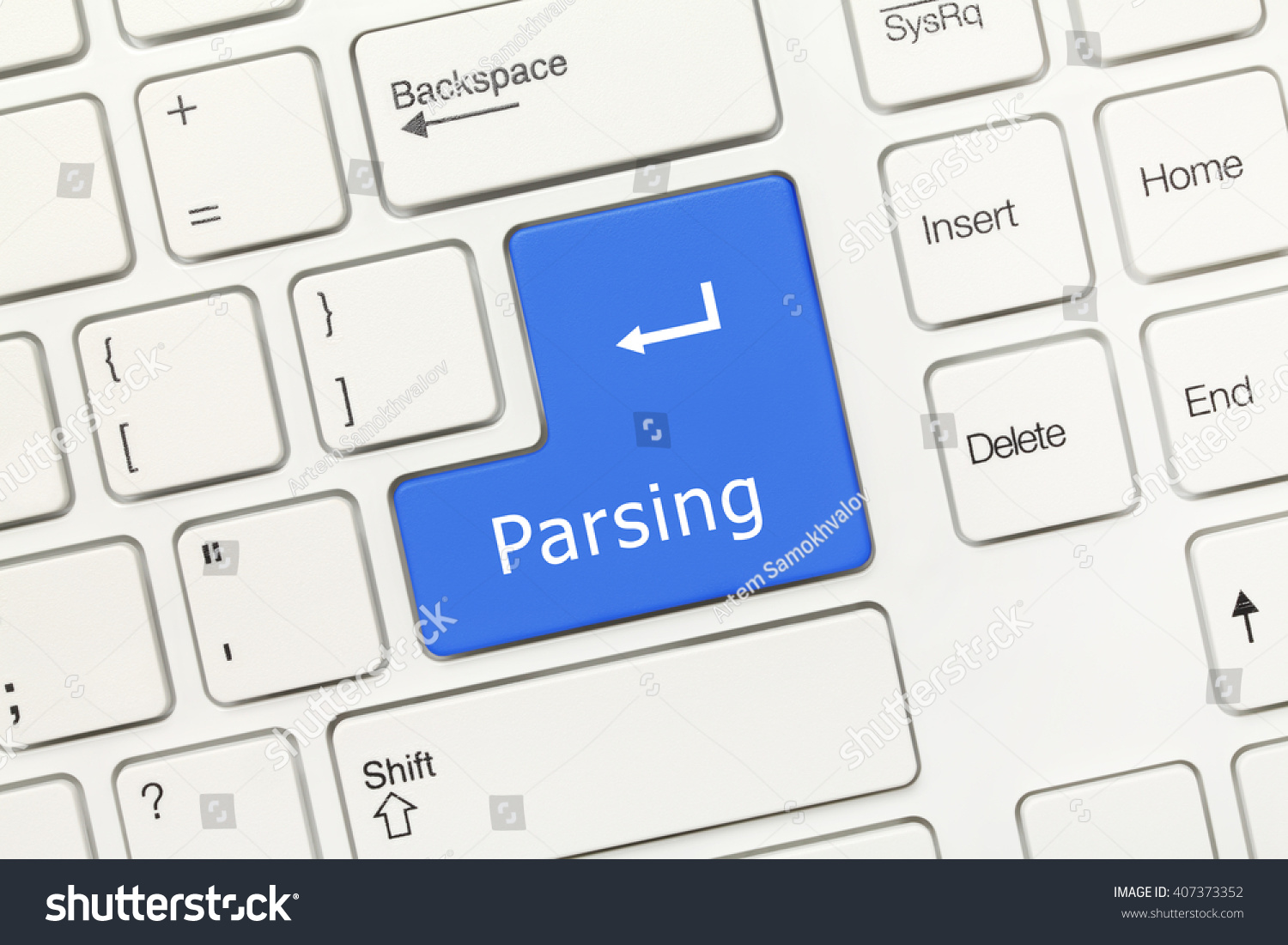 Closeup View On White Conceptual Keyboard Stock Photo 407373352 ...