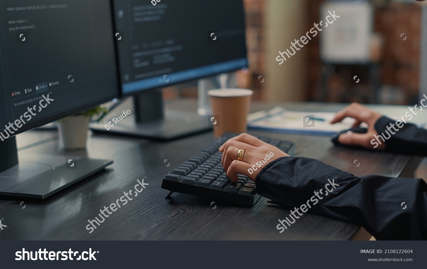 Closeup Developer Hands Typing Code On Stock Photo 2108122604 ... Closeup Developer Hands Typing Code On Stock Photo 2108122604 ...