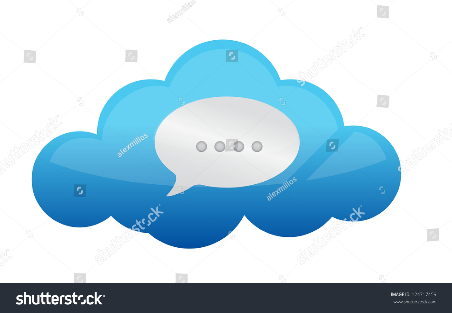 Cloud Chat Icon Cloud Computing Concept Stock Illustration 124717459
