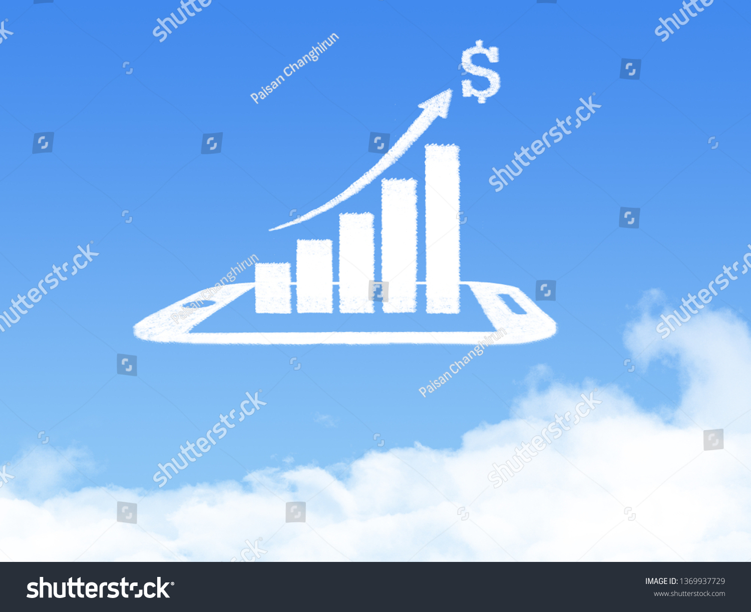Cloud Computing Conceptmobile Phone Growth Chart Stock Illustration ...