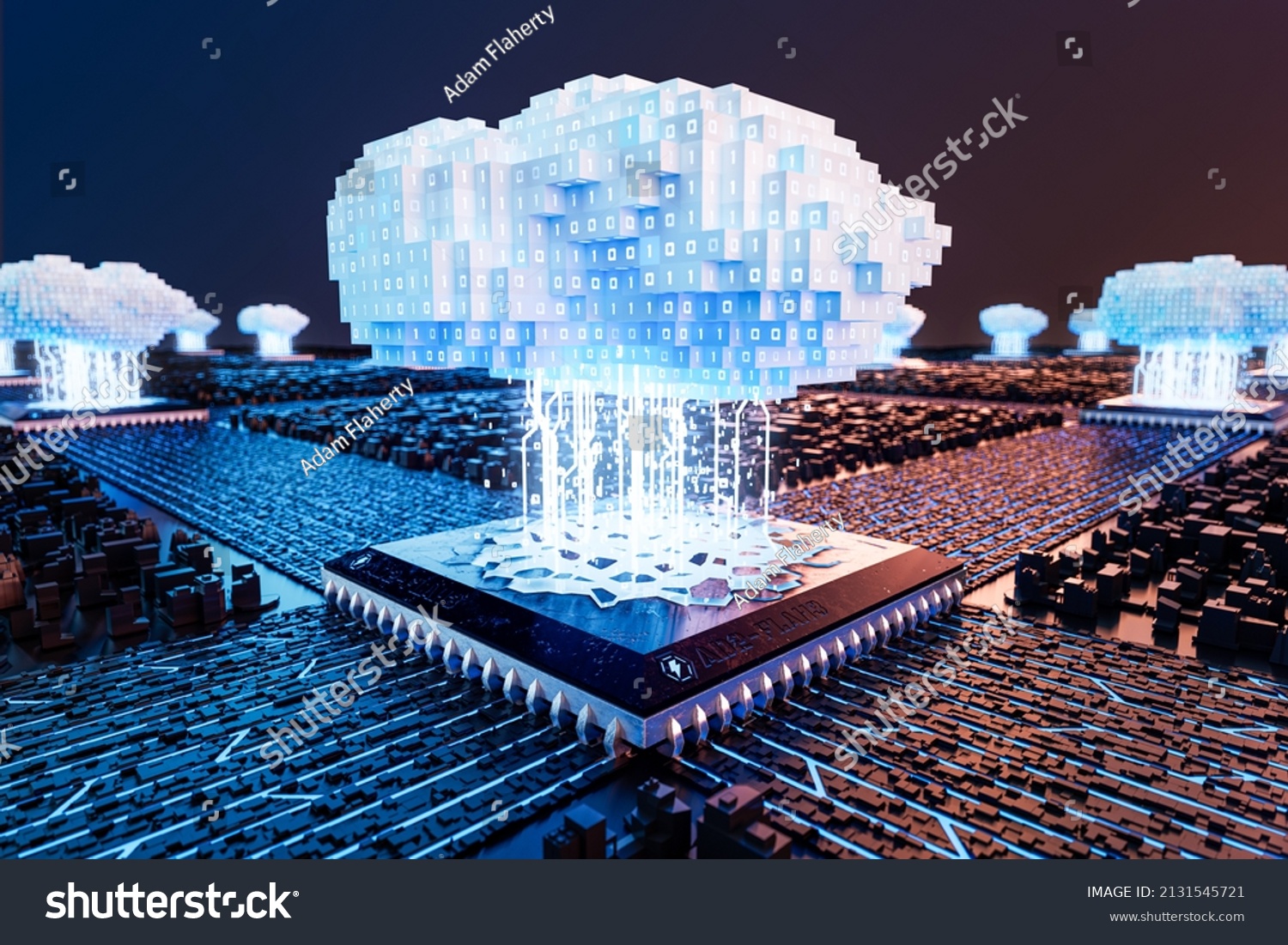 Cloud Computing Voxel 3d Render 库存插图 2131545721 | Shutterstock