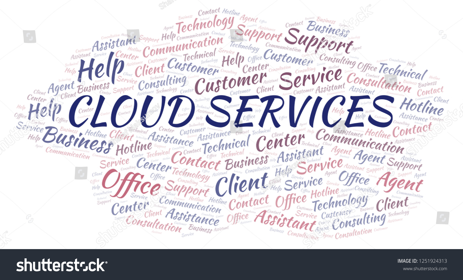 Cloud Services Word Cloud Stock Illustration 1251924313 | Shutterstock