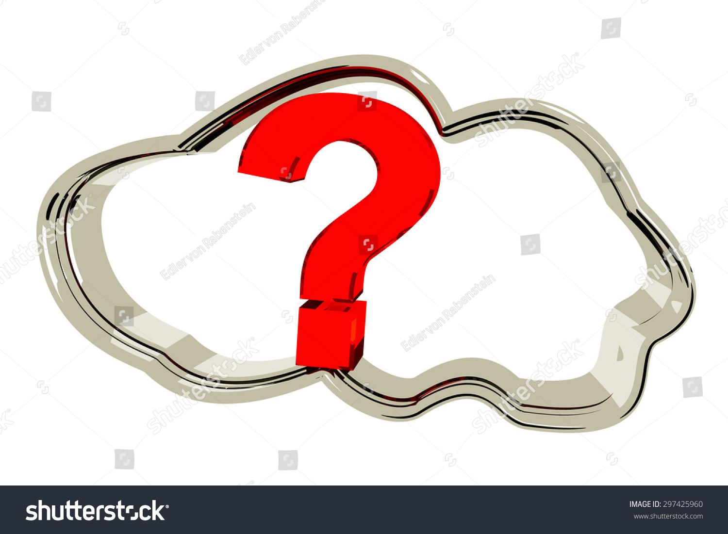 Cloud Question Mark Stock Illustration 297425960