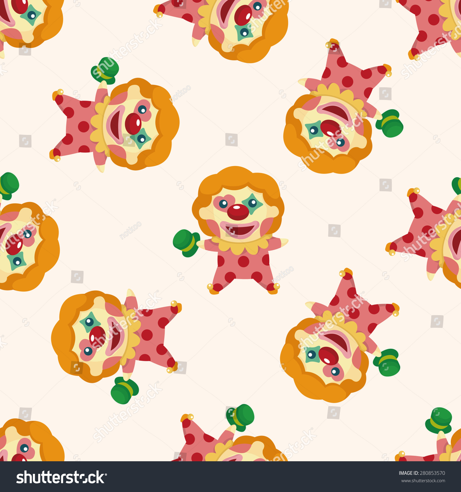 Clowns Seamless Pattern Stock Illustration 280853570 | Shutterstock