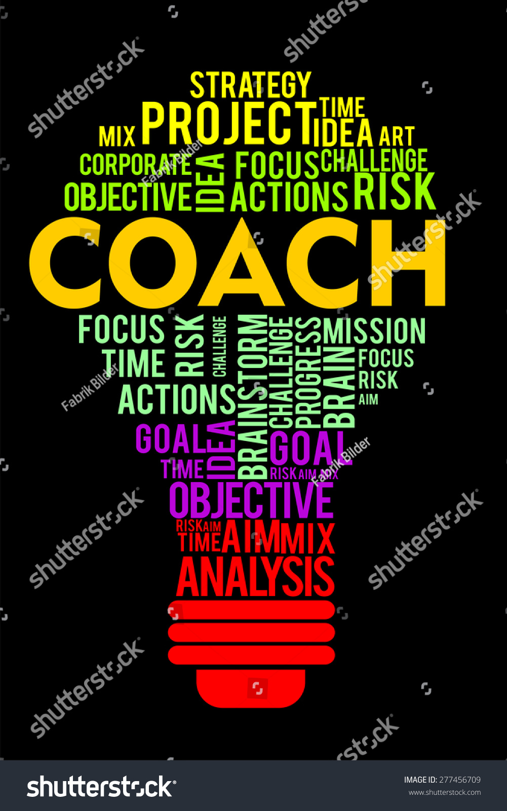 Coach Word On Cloud Concept Bulb Stock Illustration 277456709