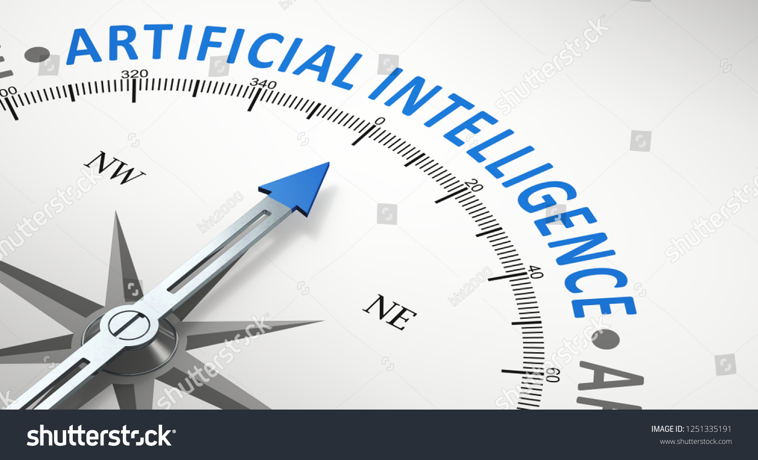 Compass Artificial Intelligence 3d Rendering Stock Illustration ...