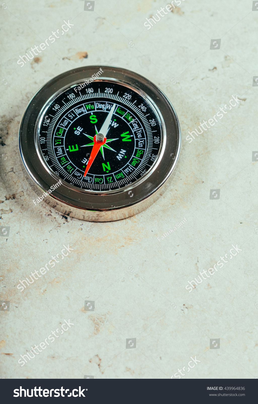 Compass On Gray Gradient Background Stock Photo (Edit Now) 439964836