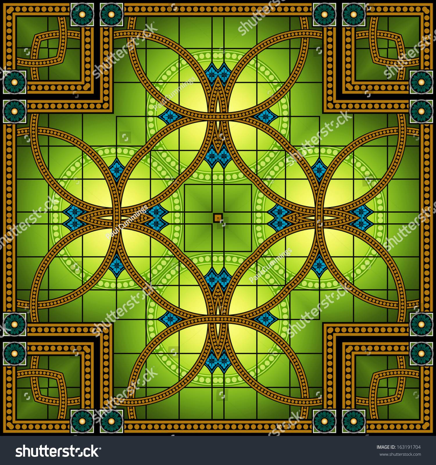 Complex Seamless Pattern Stained Glass Window Stock Illustration ...