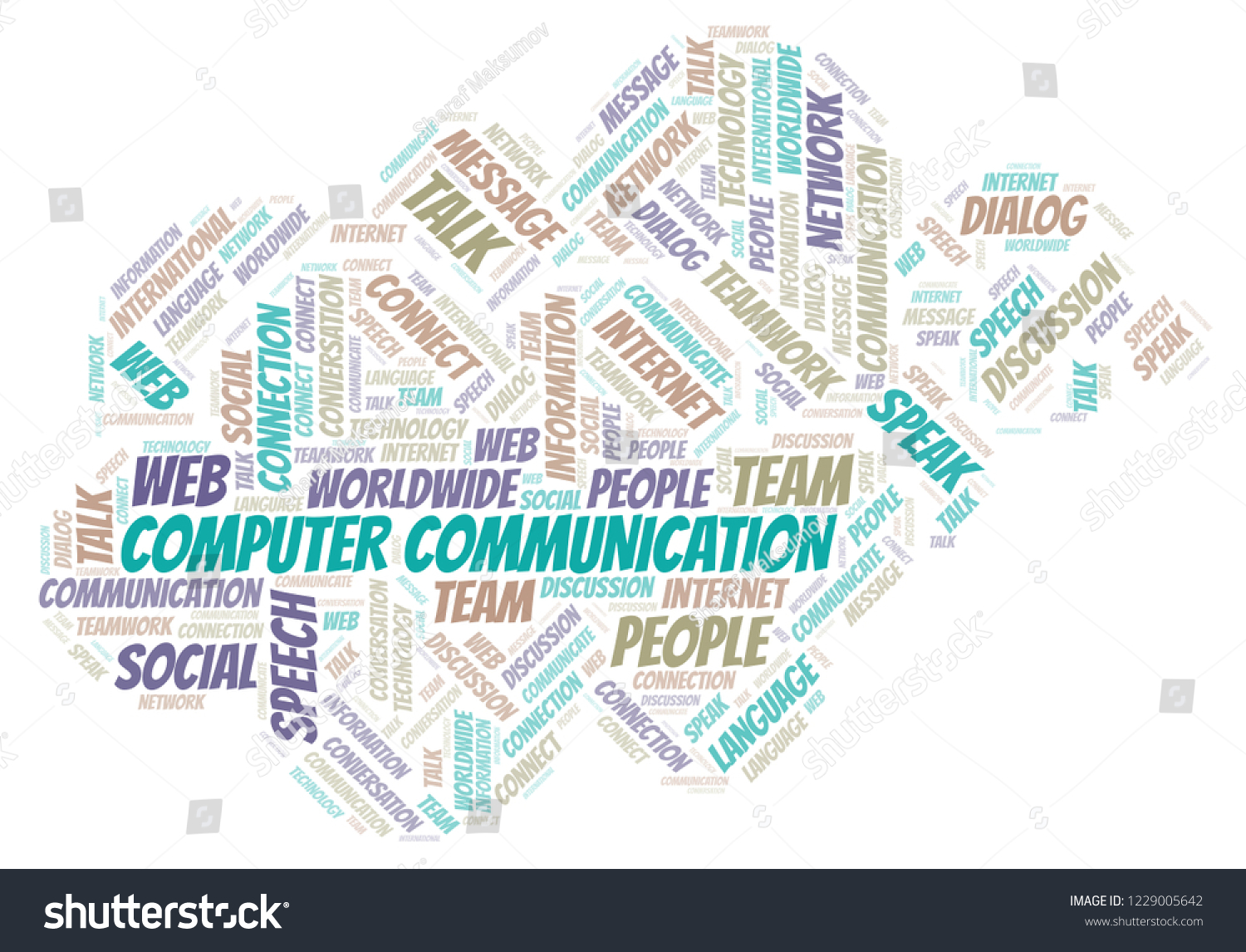 Computer Communication Word Cloud Stock Illustration 1229005642 ...
