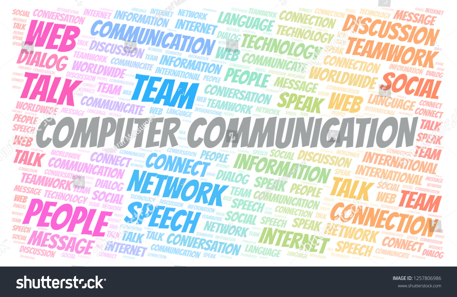 Computer Communication Word Cloud Stock Illustration 1257806986 ...