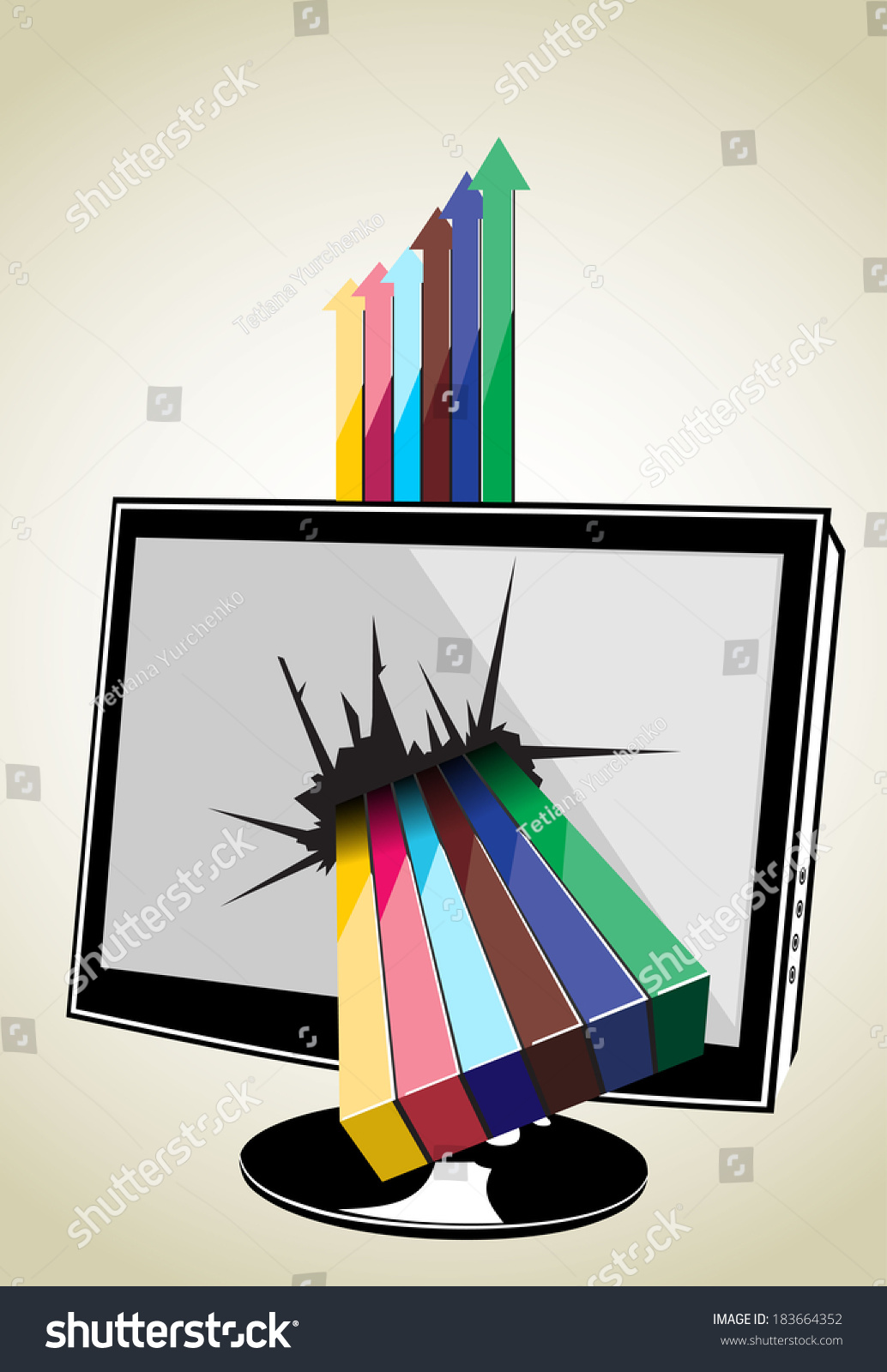 Computer Display Chart Stock Illustration 183664352 | Shutterstock
