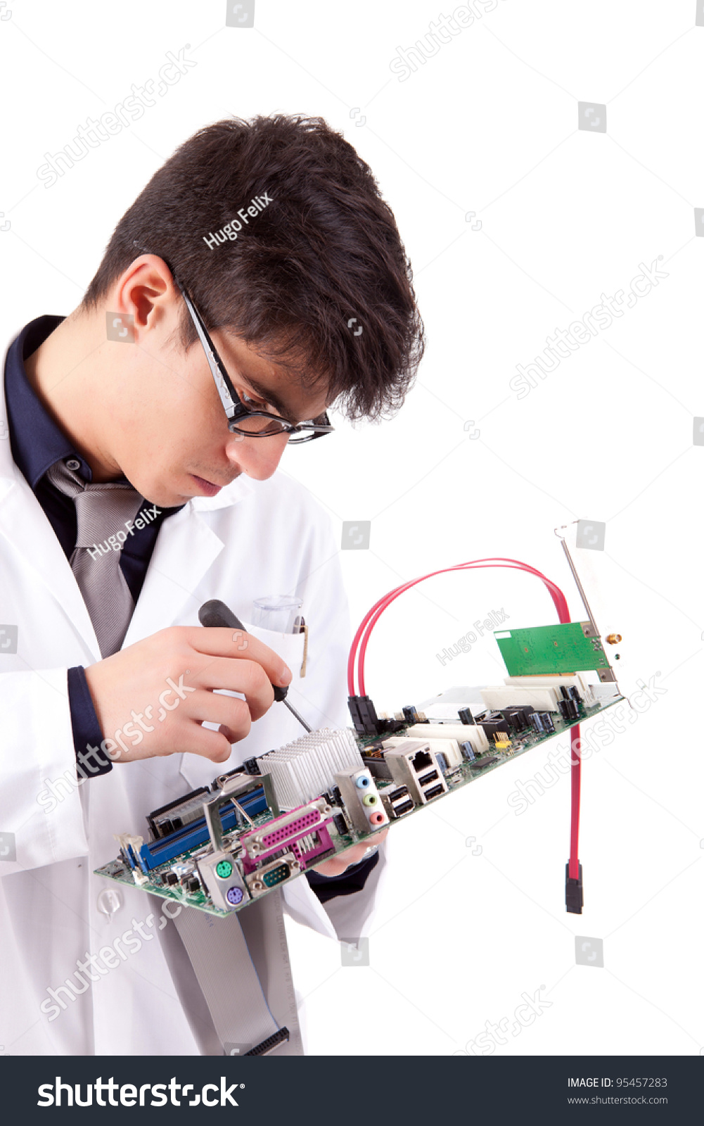 Computer Engineer, Isolated Over White Background Stock Photo 95457283 ...