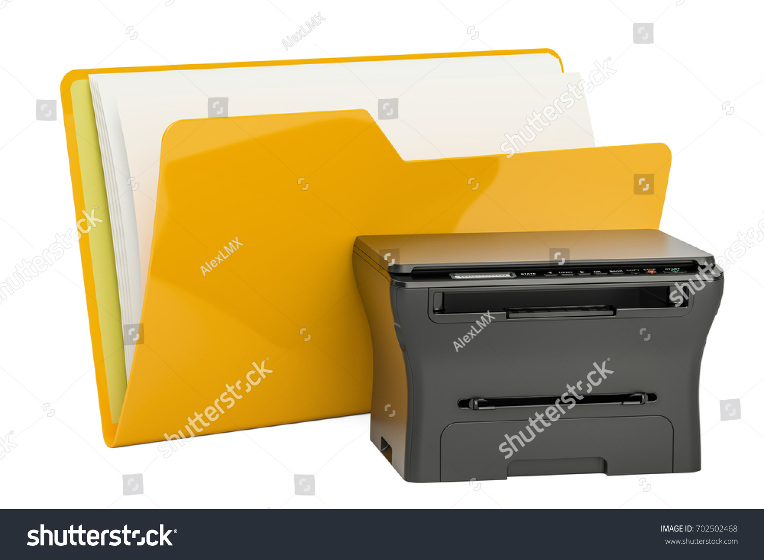 Ilustrasi Stok Computer Folder Icon Multifunction Printer Mfp 702502468 ...
