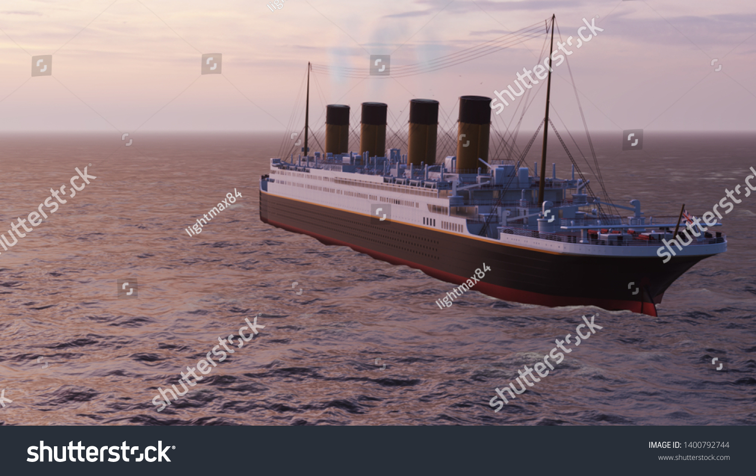 Computer Generated Titanic Ship 3d Render Stock Illustration 1400792744 ...