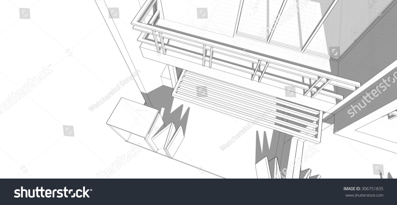 Computer Generated Visualization Drawing Style Stock Illustration ...