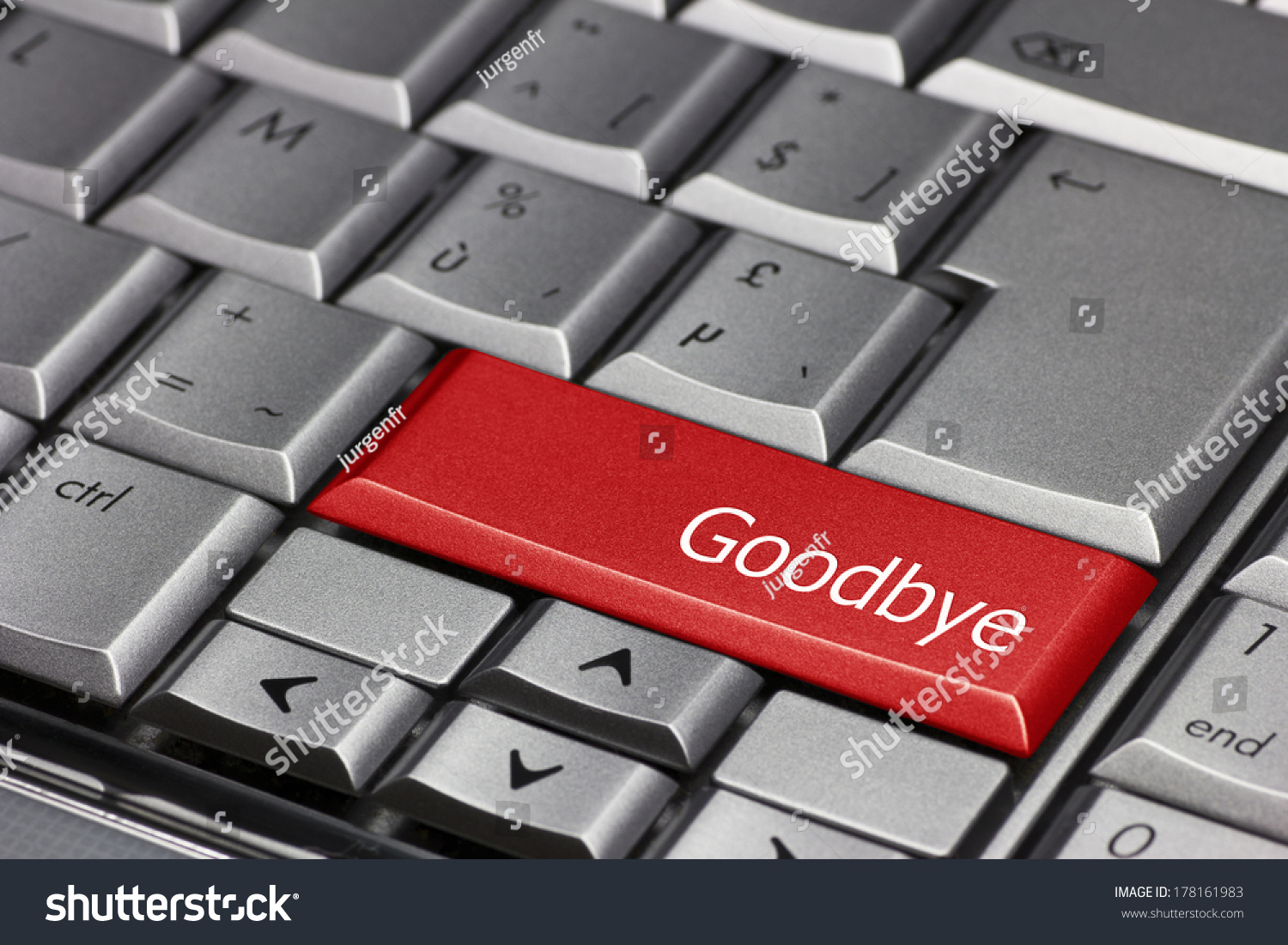 Computer Key - Goodbye Stock Photo 178161983 : Shutterstock