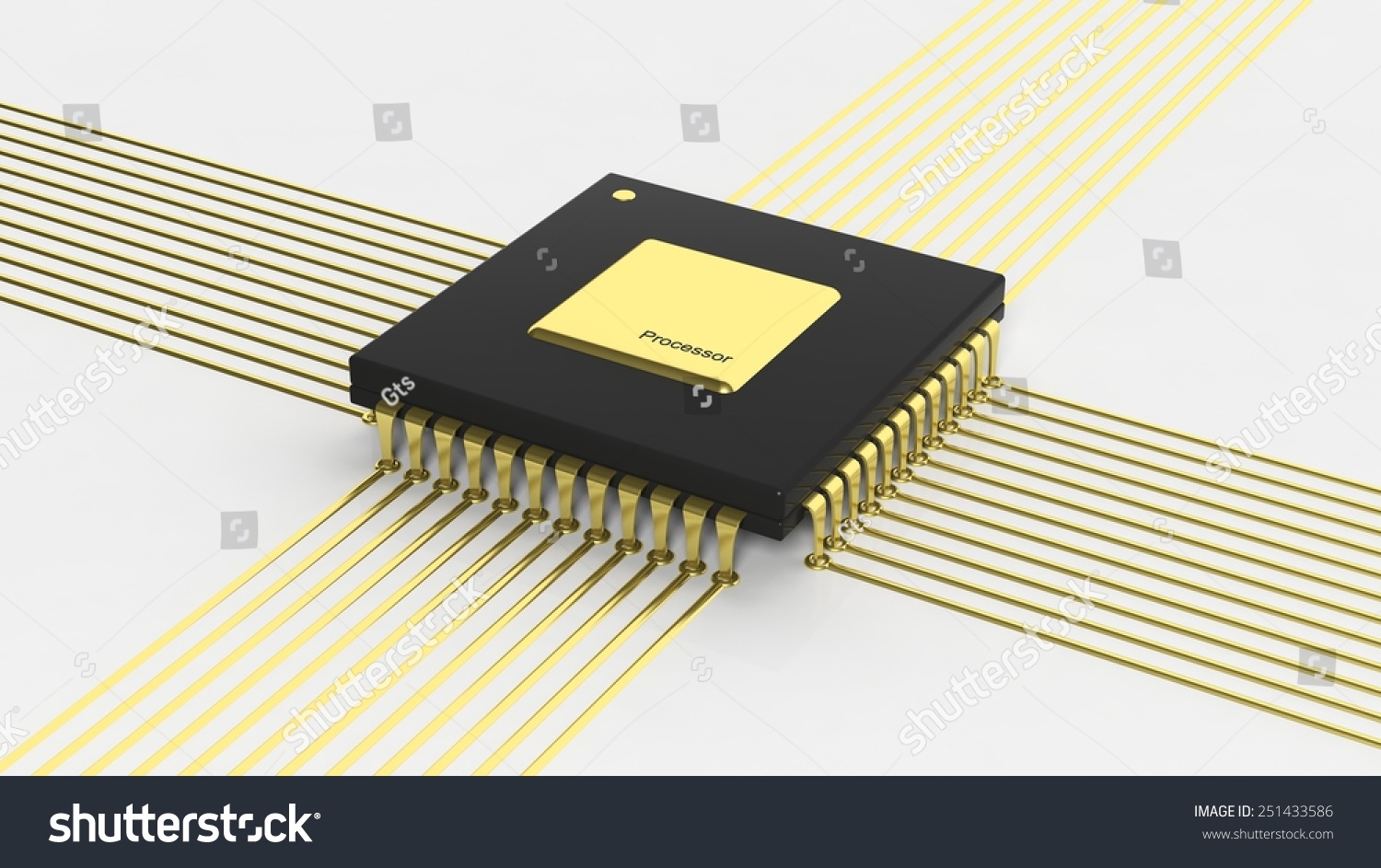 Computer Microchip Cpu Isolated On White Stock Illustration 251433586 ...