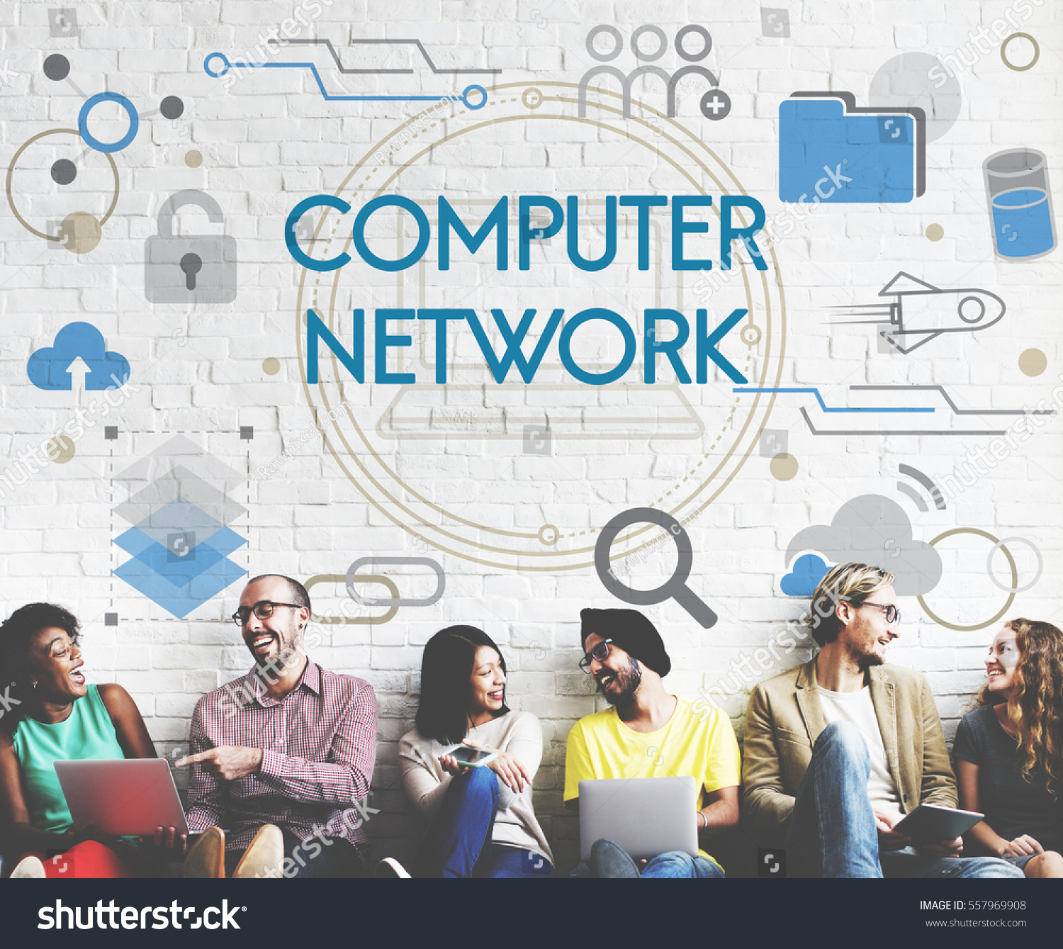 Computer Network Data Center Information Stock Photo 557969908 ...