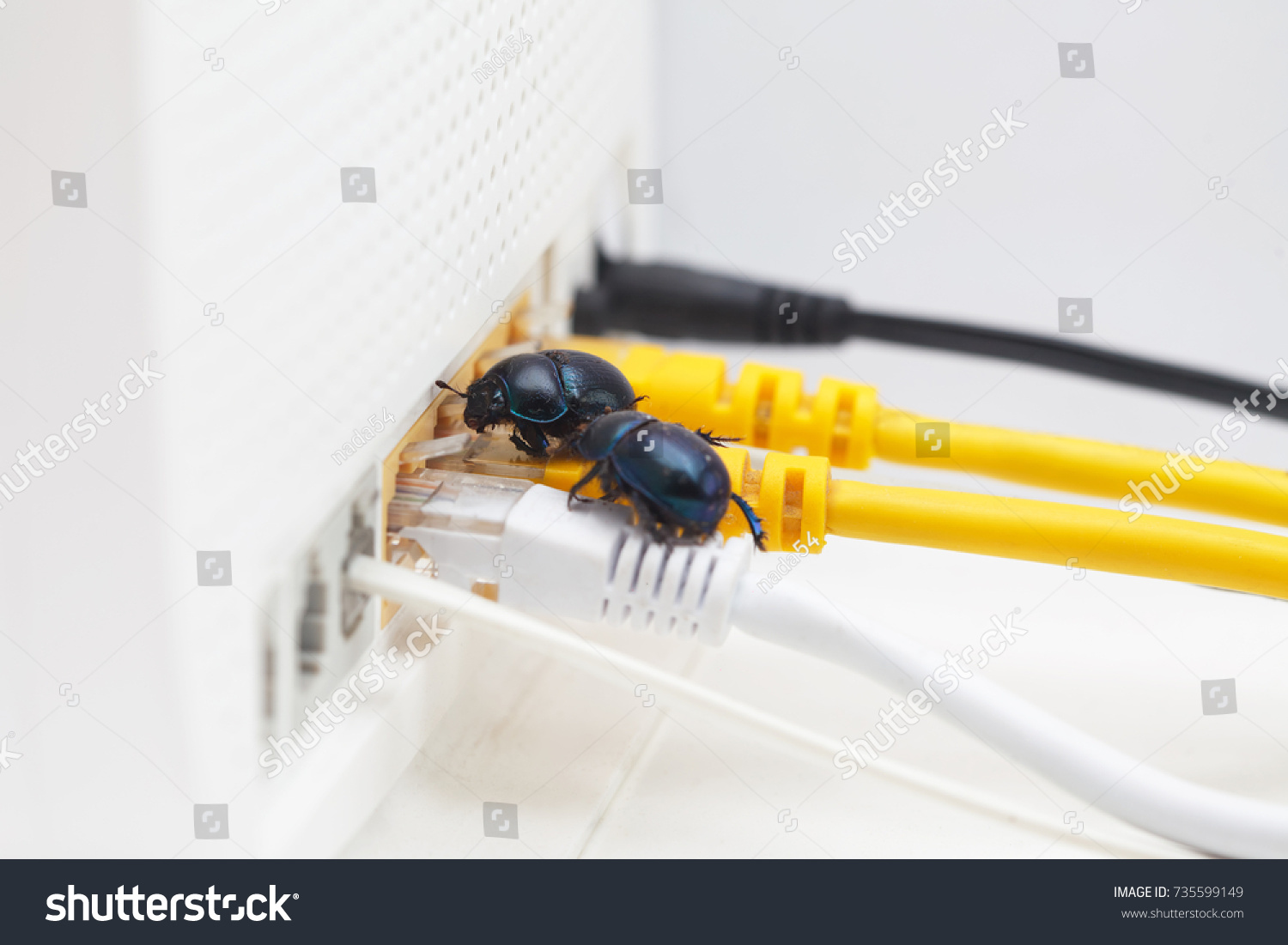 Computer Security Breach Due Bugs Attack Stock Photo 735599149 ...