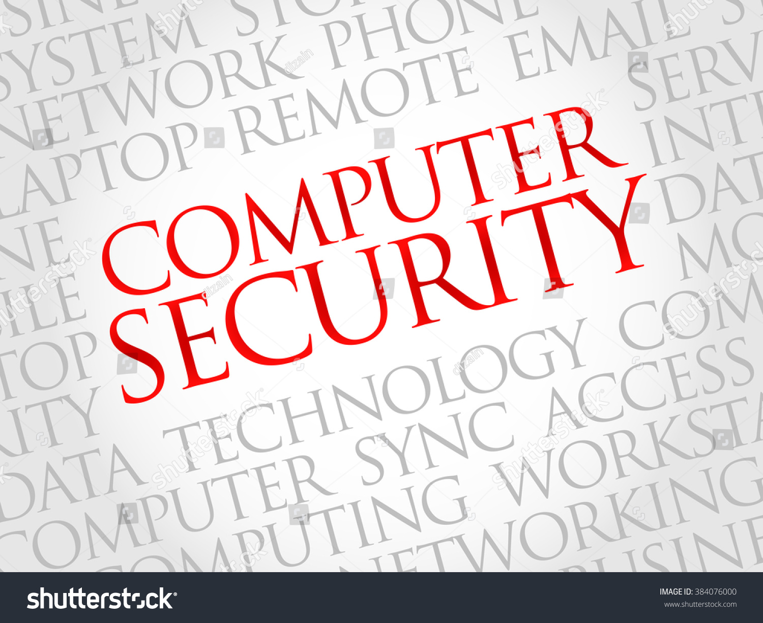 Computer Security Word Cloud Concept Stock Illustration 384076000 ...