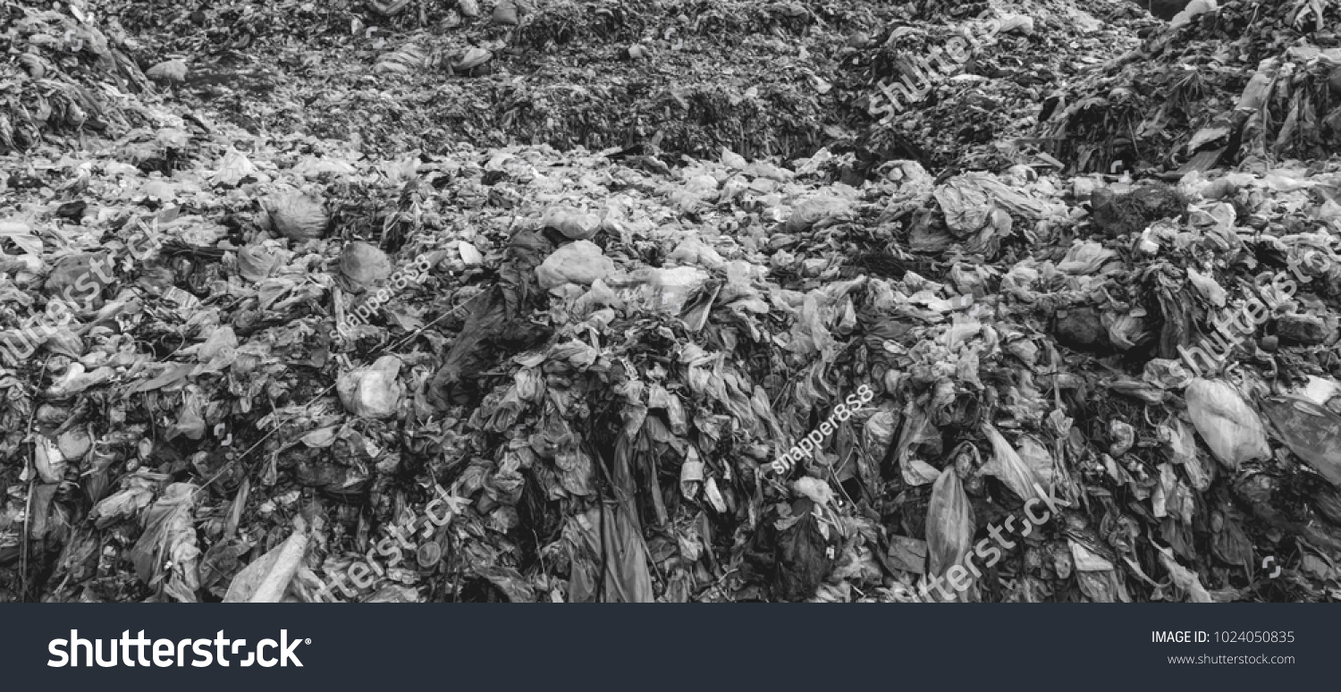 Concept Pollution Garbage Stack Black White Stock Photo (Edit Now ...