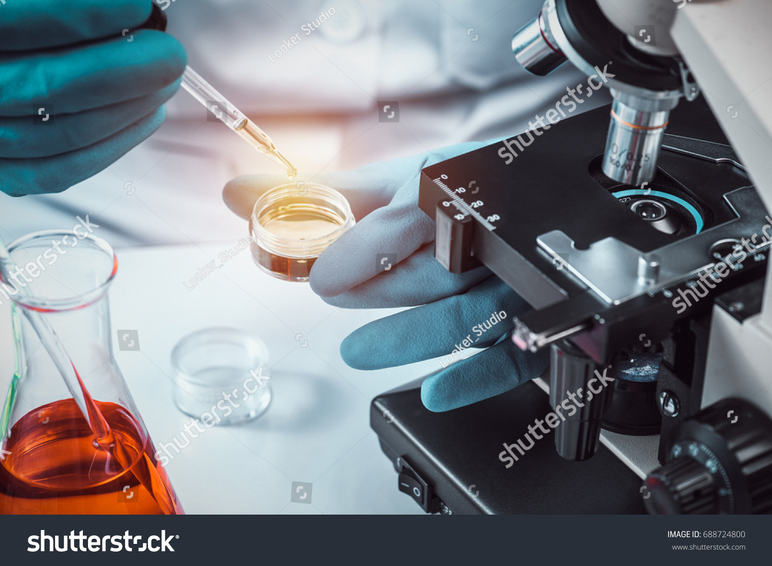 Conical Flask Scientist Hand Microscope Lab Stock Photo 688724800 ... Conical Flask Scientist Hand Microscope Lab Stock Photo 688724800 ...