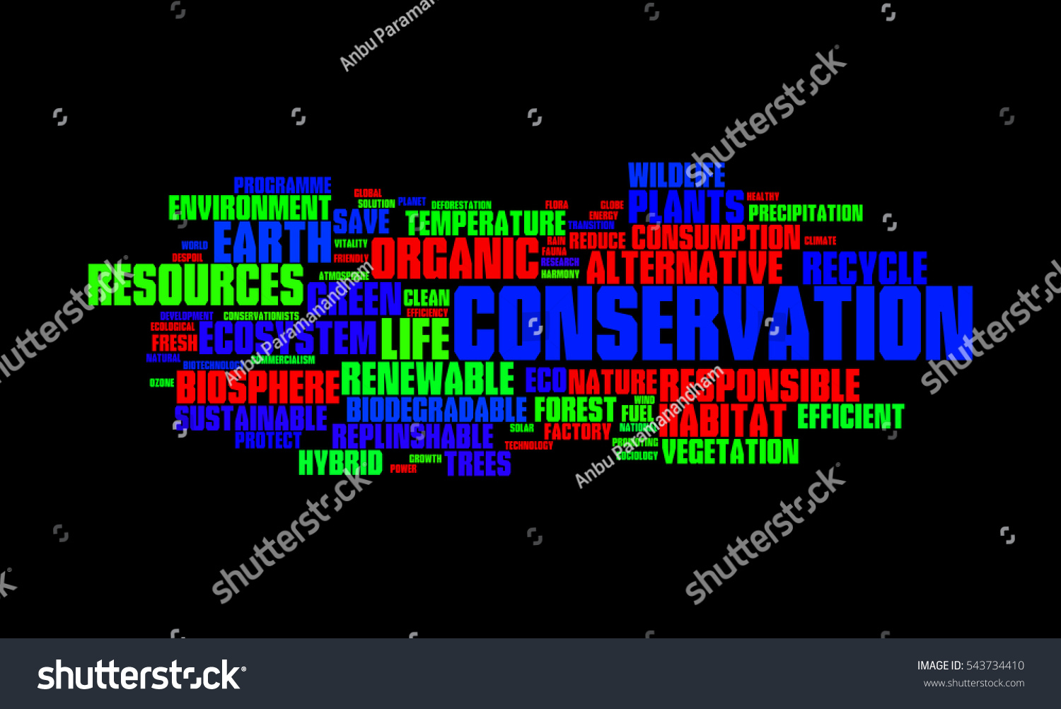 Conservation Word Cloud Stock Illustration 543734410