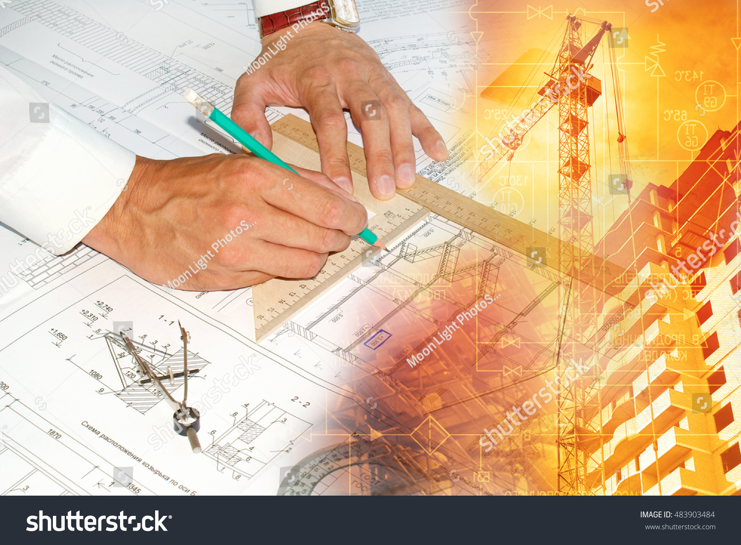 Construction Engineering Designing Stock Photo 483903484 : Shutterstock