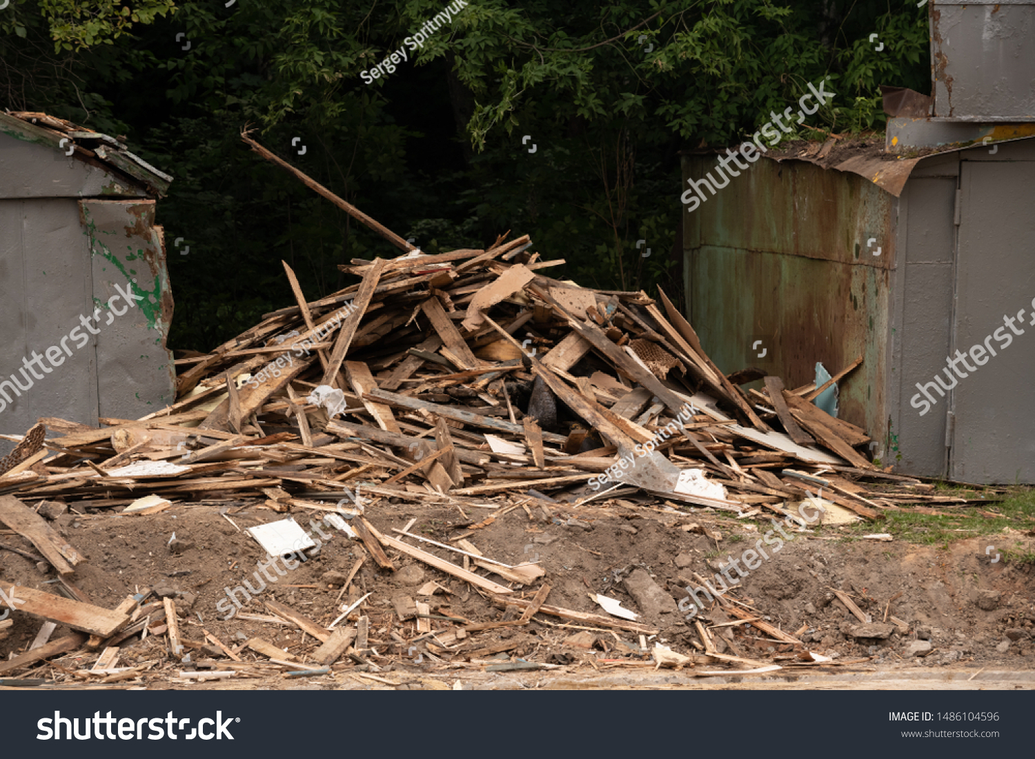 Construction Rubble After Garage Demolished Stock Photo 1486104596 ... Construction Rubble After Garage Demolished Stock Photo 1486104596 ...