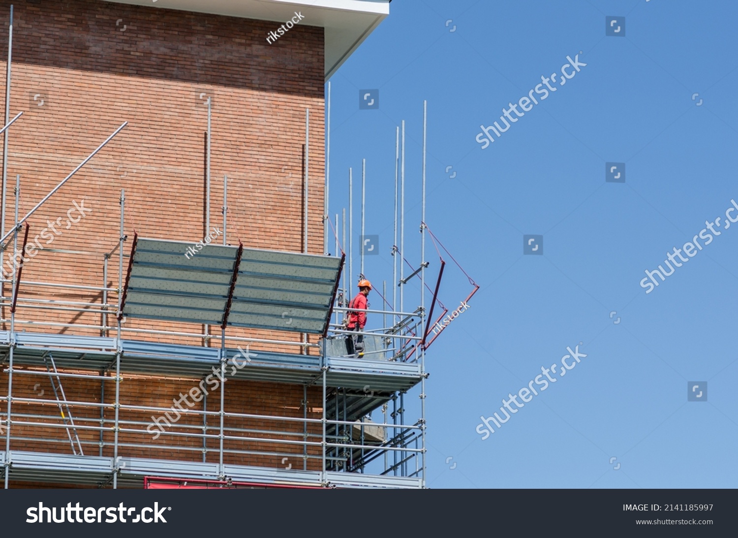 Construction Scaffolding Structure Fall Protection Sheet Stock Photo ... Construction Scaffolding Structure Fall Protection Sheet Stock Photo ...