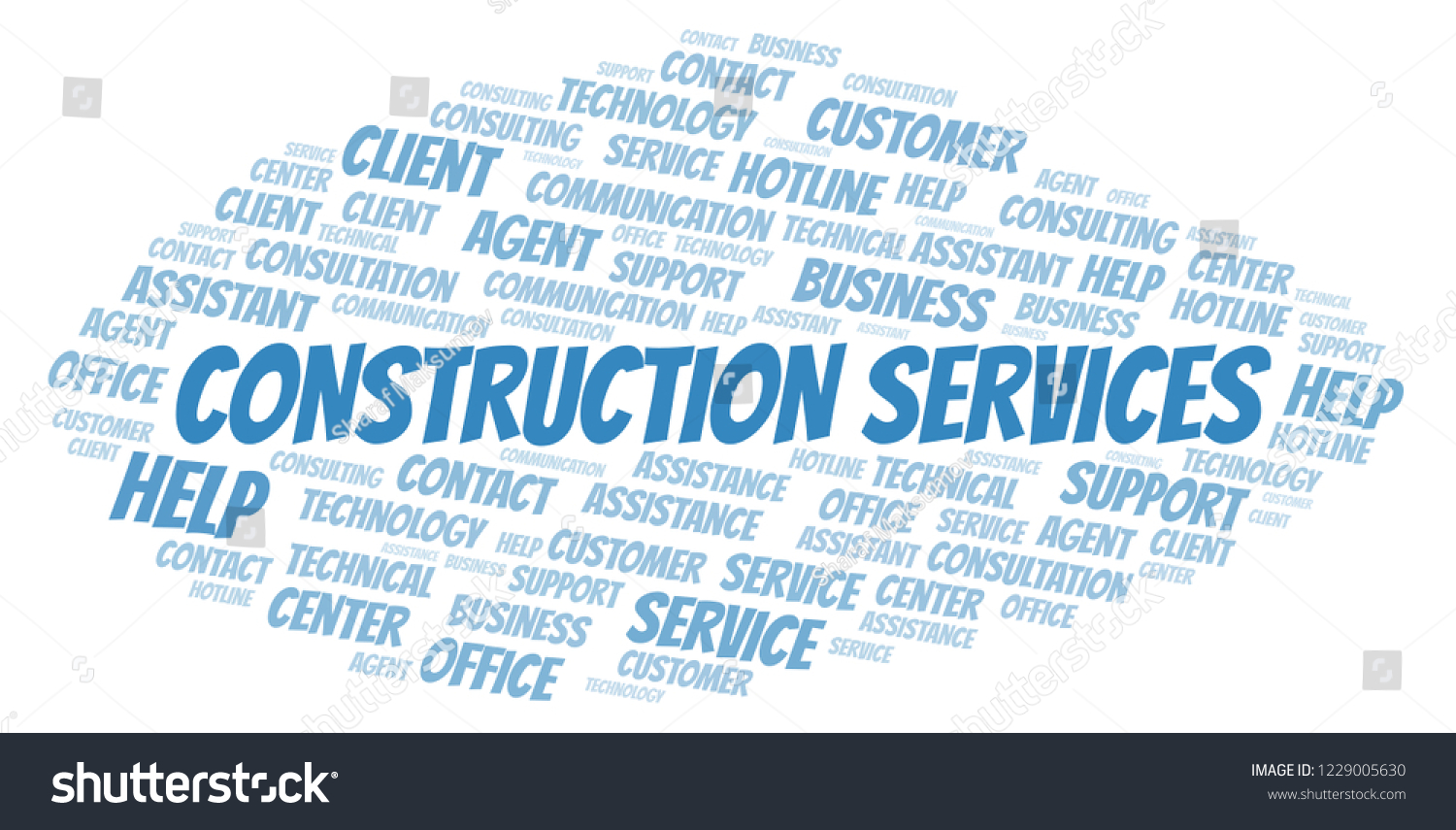 Construction Services Word Cloud Stock Illustration 1229005630 ...
