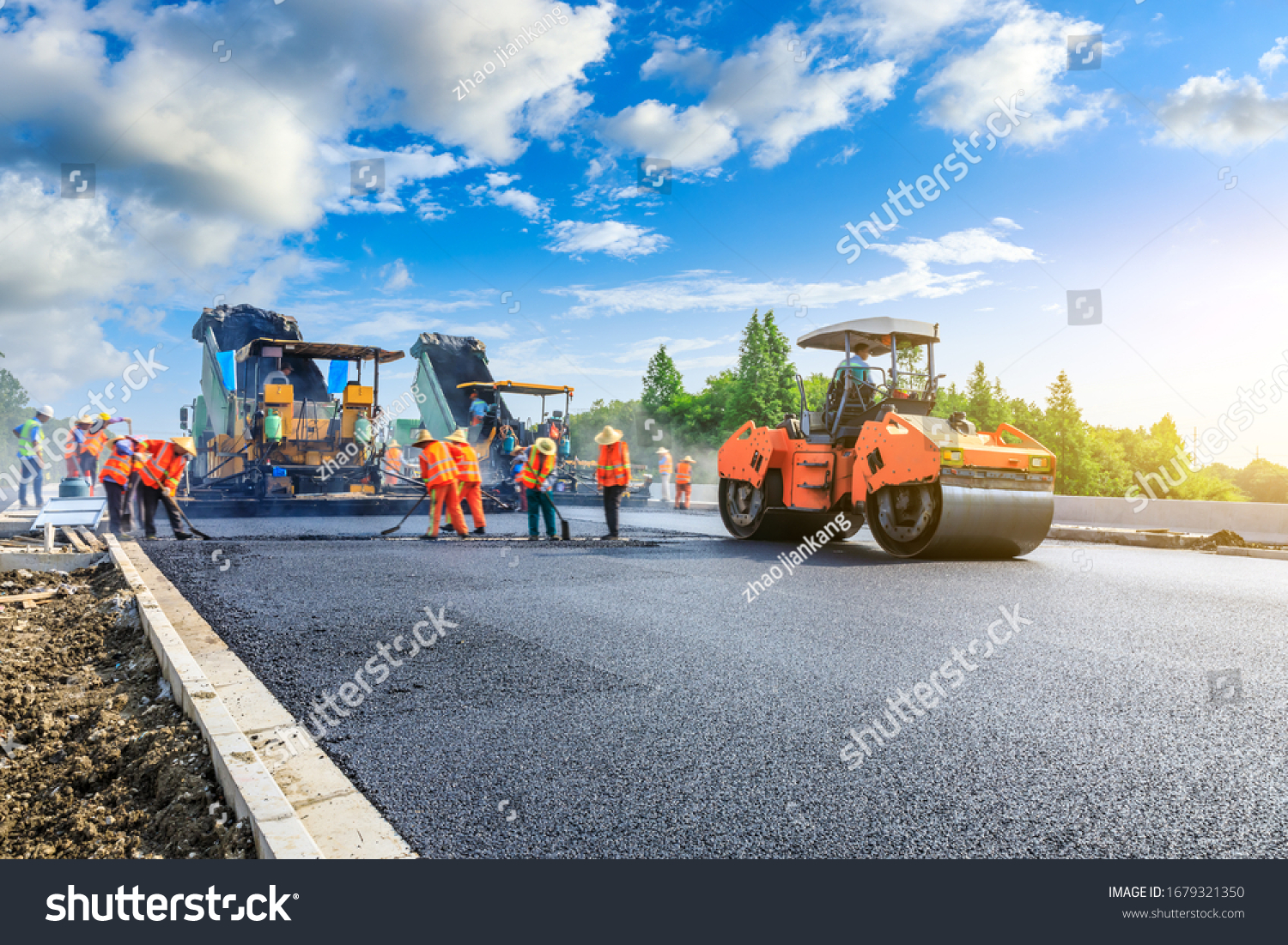 Construction Site Laying New Asphalt Road Stock Photo 1679321350 ... Construction Site Laying New Asphalt Road Stock Photo 1679321350 ...