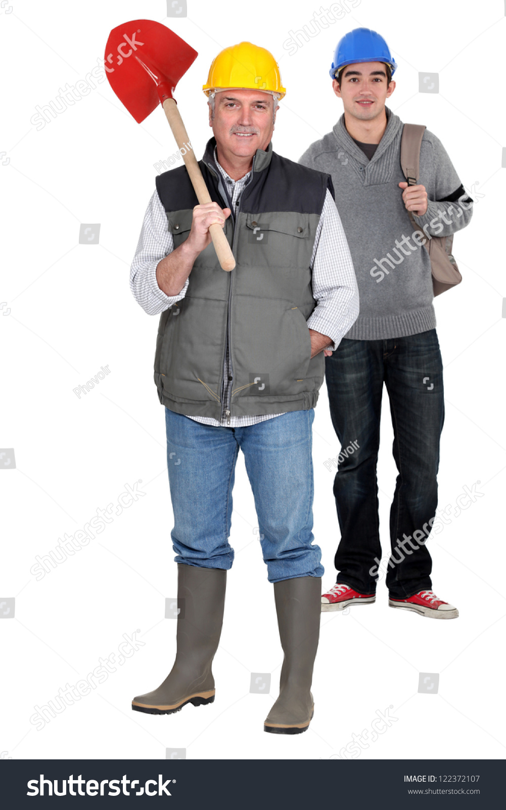 Construction Worker His Apprentice Stock Photo 122372107 | Shutterstock
