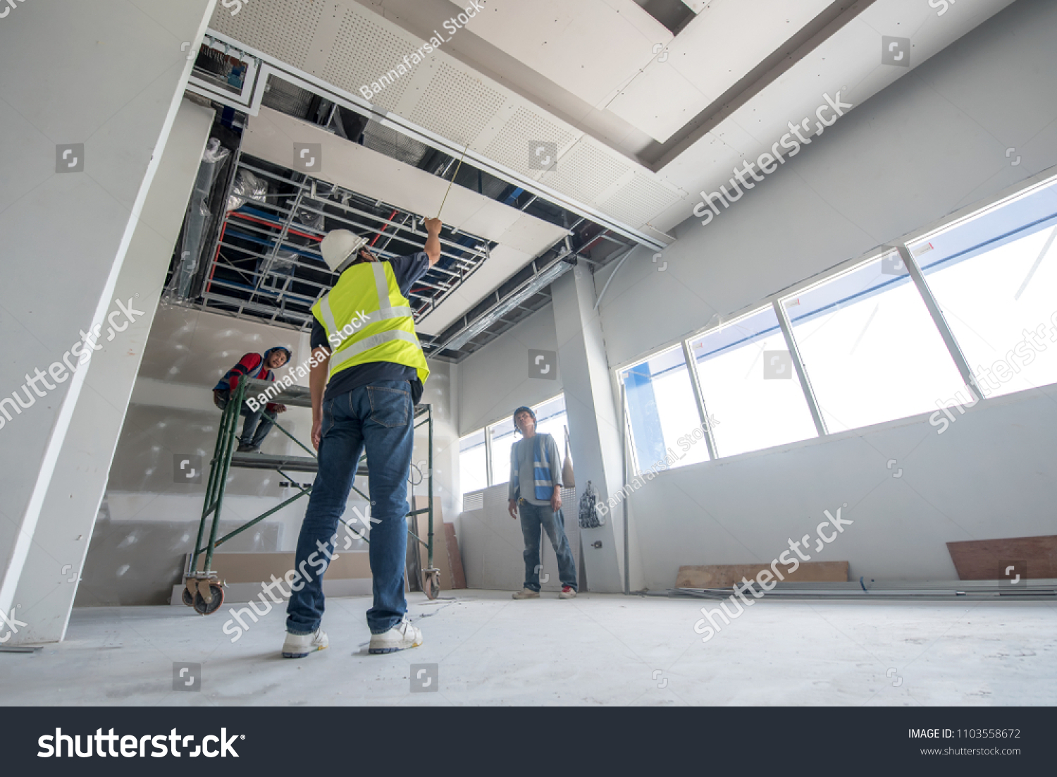 Construction Worker Ceiling Work Stock Photo 1103558672 | Shutterstock