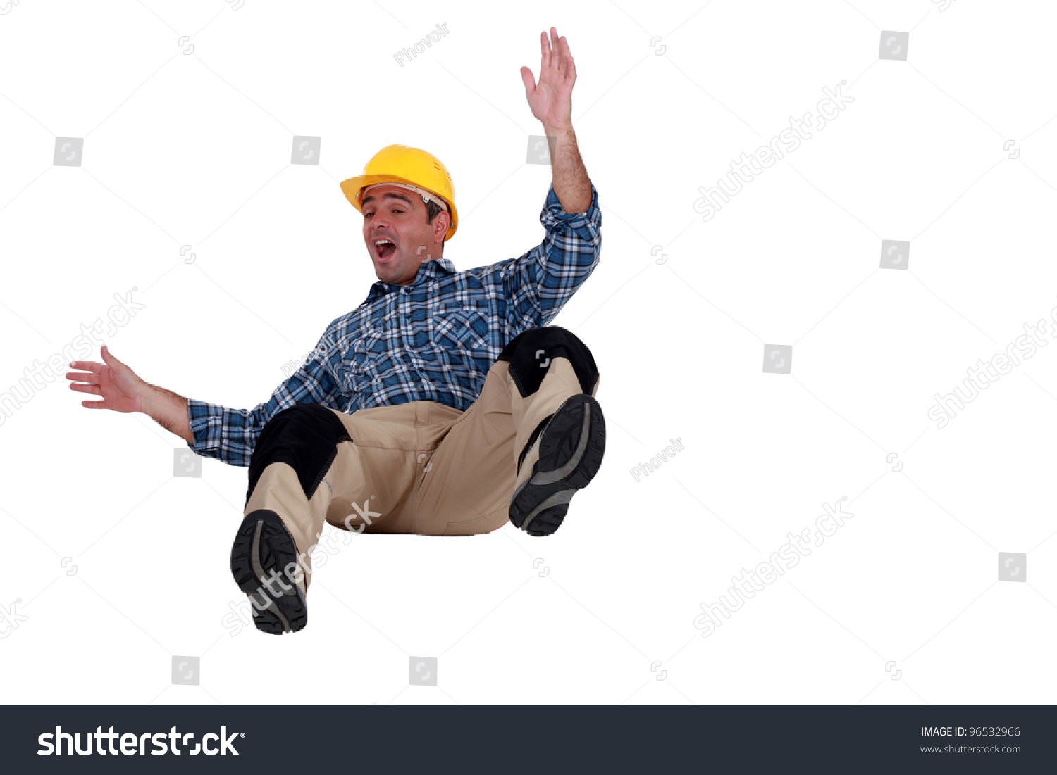 Construction Worker Falling Stock Photo (Edit Now) 96532966