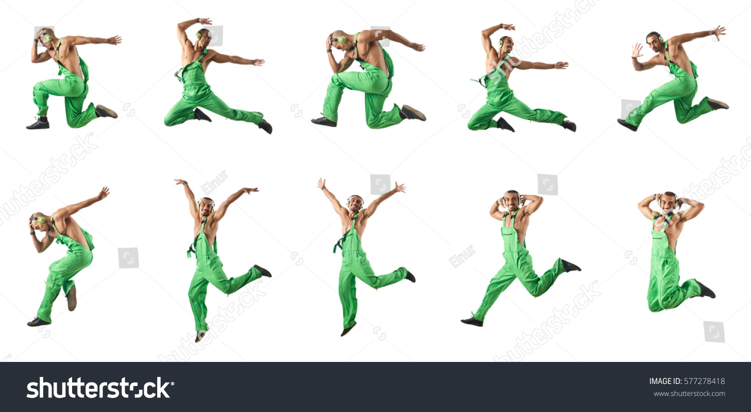 Construction Worker Jumping Dancing Stock Photo 577278418 | Shutterstock