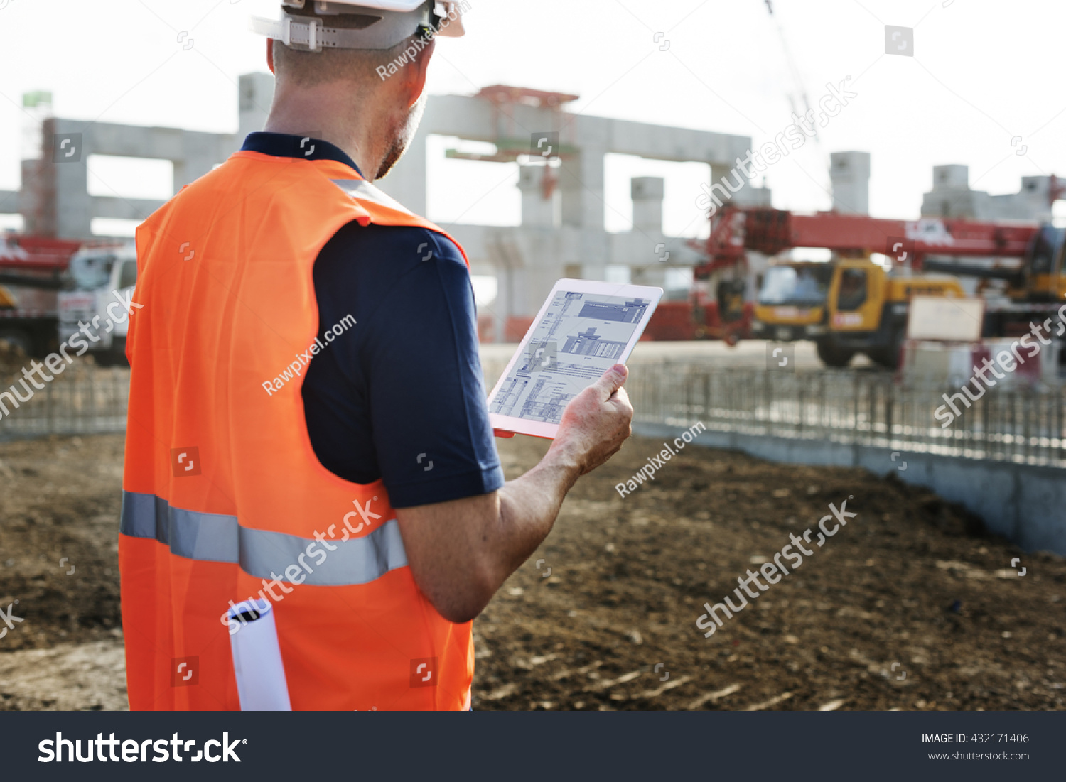 Construction Worker Planning Contractor Developer Concept Stock Photo ...