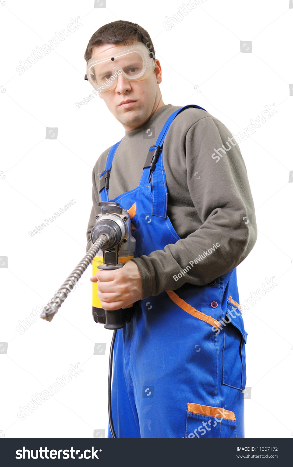 Construction Worker Drill Stock Photo 11367172 | Shutterstock