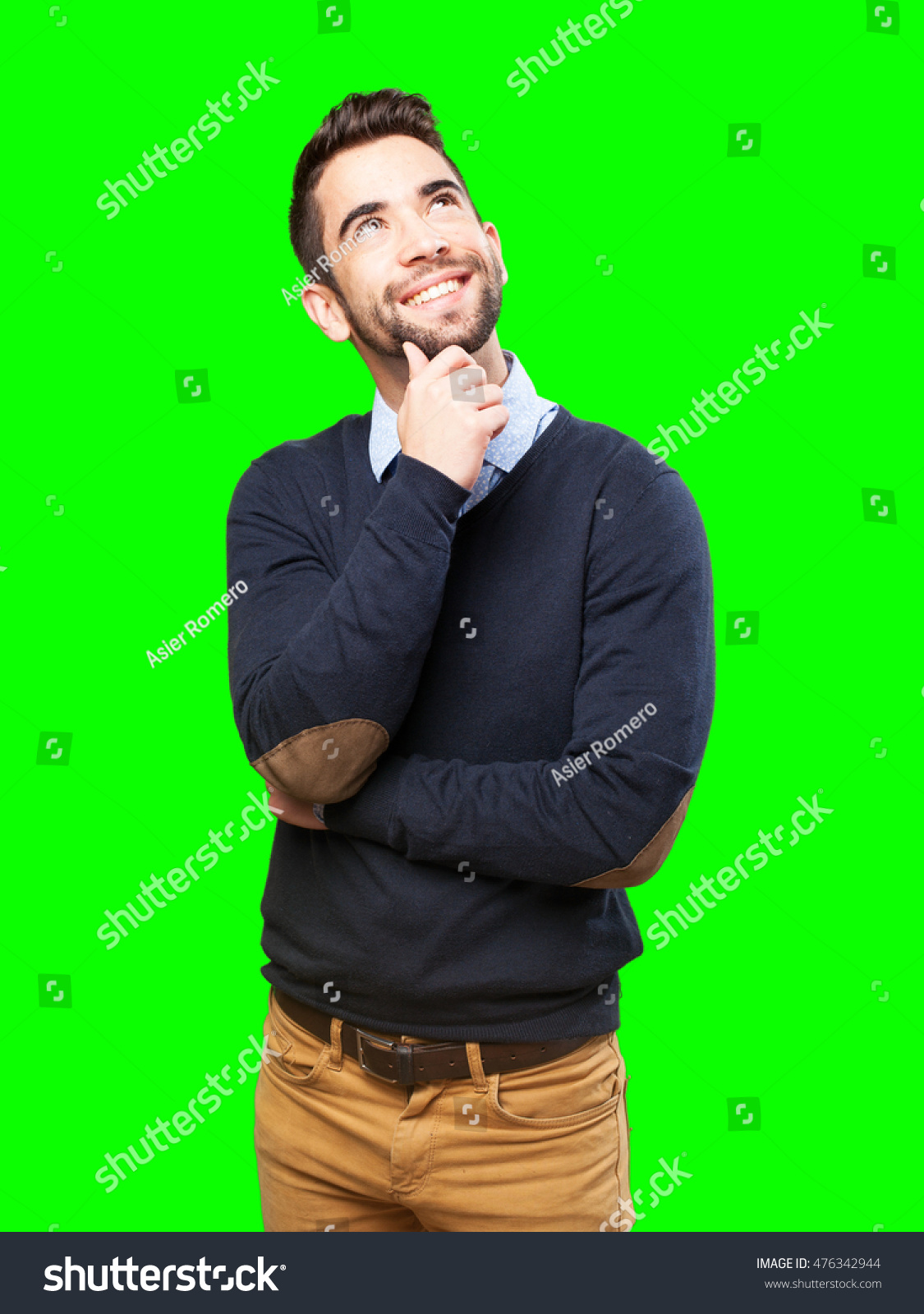 Cool Man Thinking Stock Photo (Edit Now) 476342944
