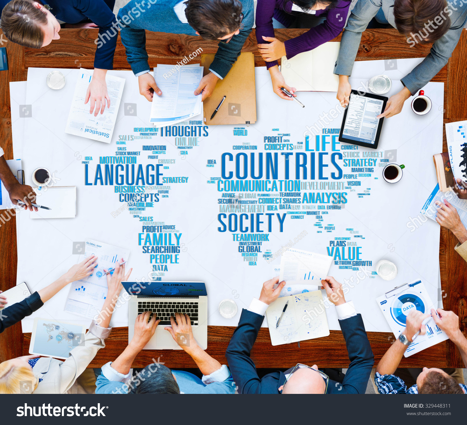 Countries World Map Globalization Concept Stock Photo 329448311 ...