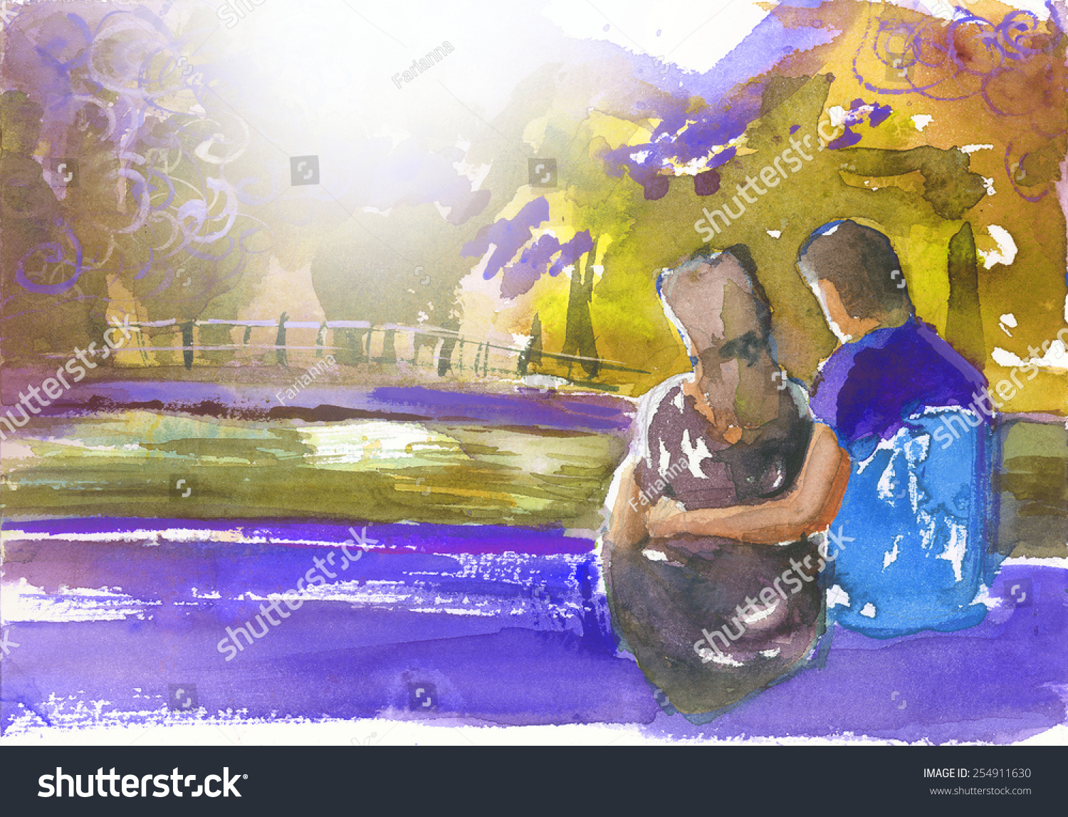 Couple Love Watercolor Painting Illustration Poster Stock Illustration ... Couple Love Watercolor Painting Illustration Poster Stock Illustration ...