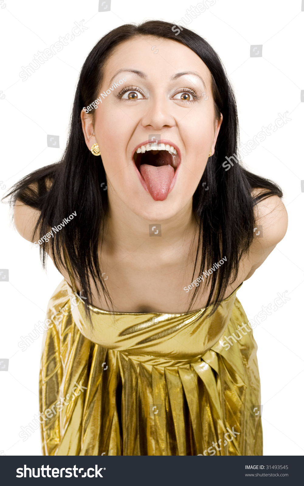 Crazy Woman Open Mouth Stick Out Foto Stock 31493545 Shutterstock