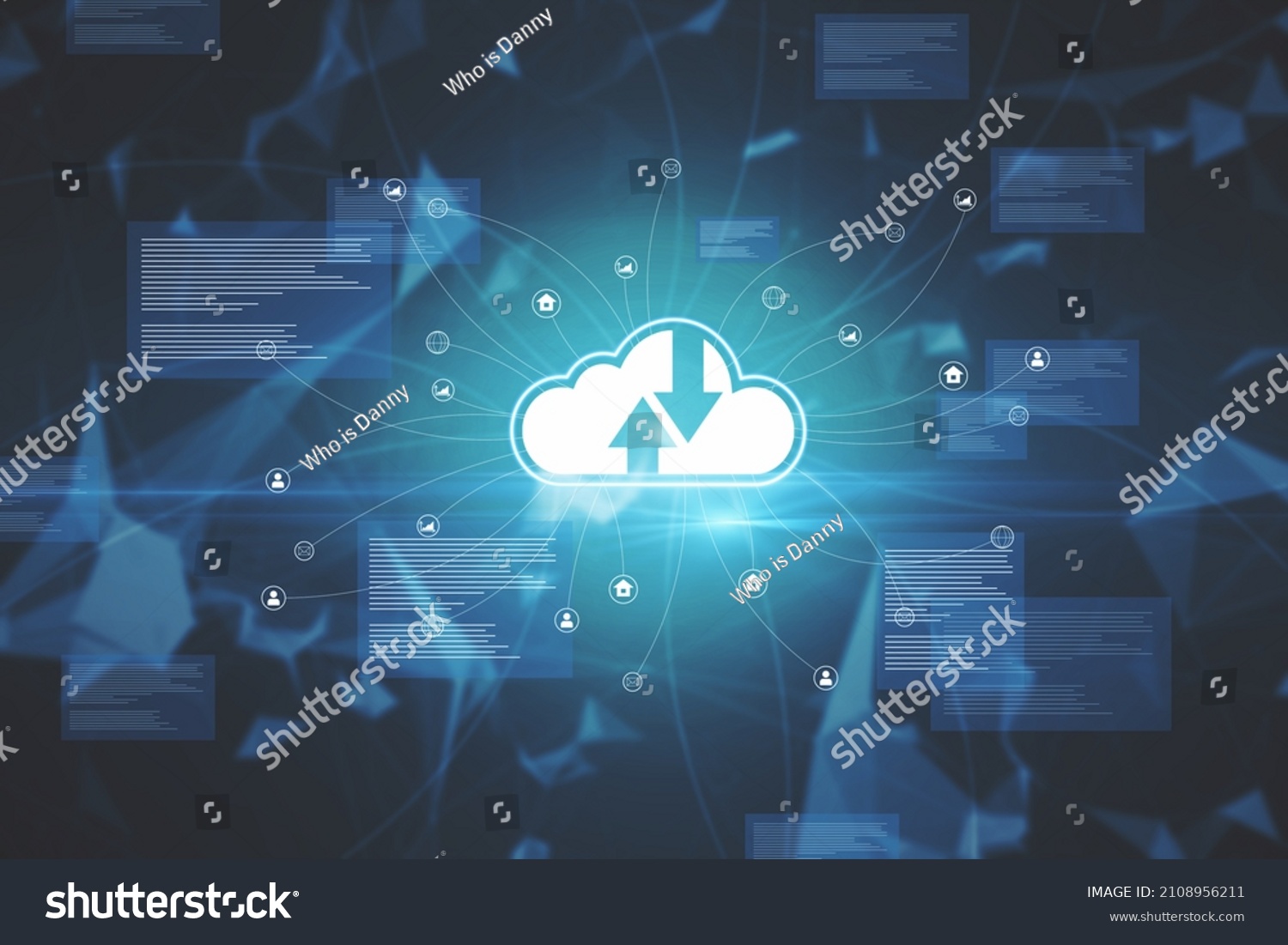 Creative Glowing Cloud Computing Interface On Stock Illustration ...