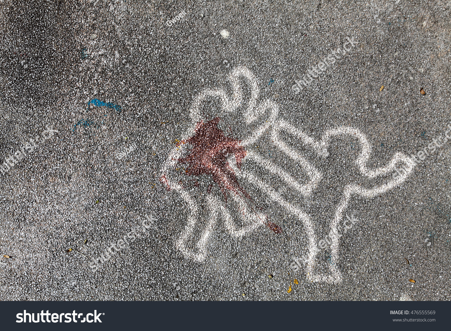Crime Scene Chalk Line Tracing Man库存照片476555569 Shutterstock