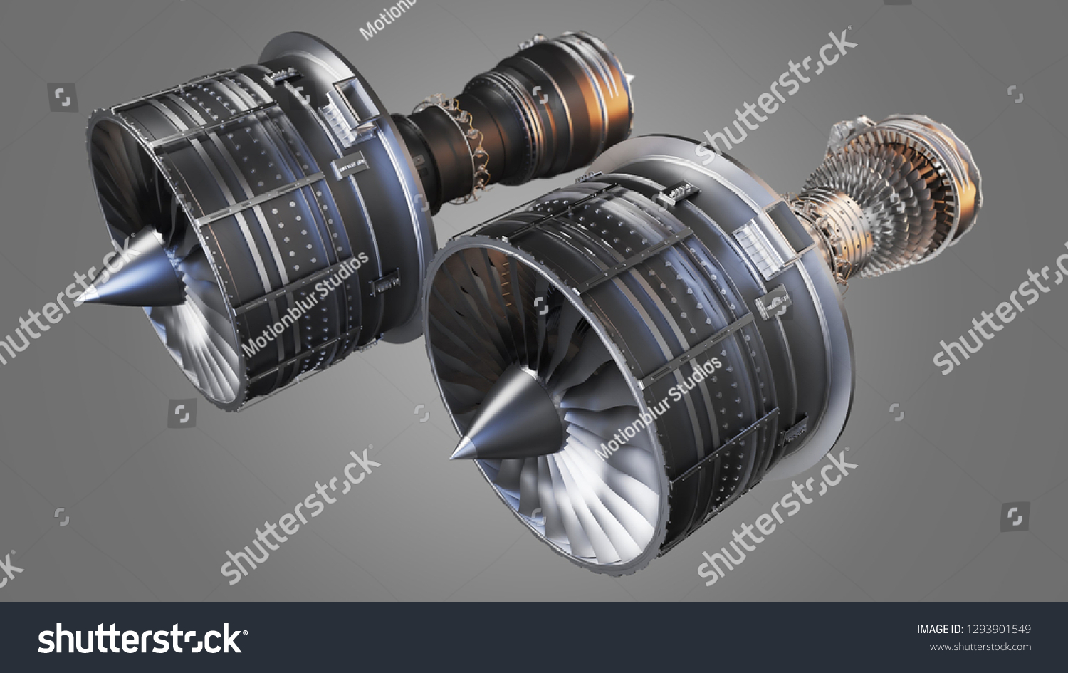 Cross Section Turbofan Jet Engine Isolated: ilustración de stock 1293901549 | Shutterstock