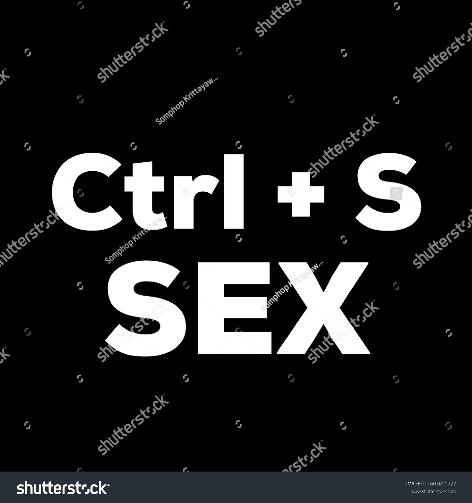 Ctrl S Sex Text Mean Safe Stock Illustration 1603611922 Shutterstock